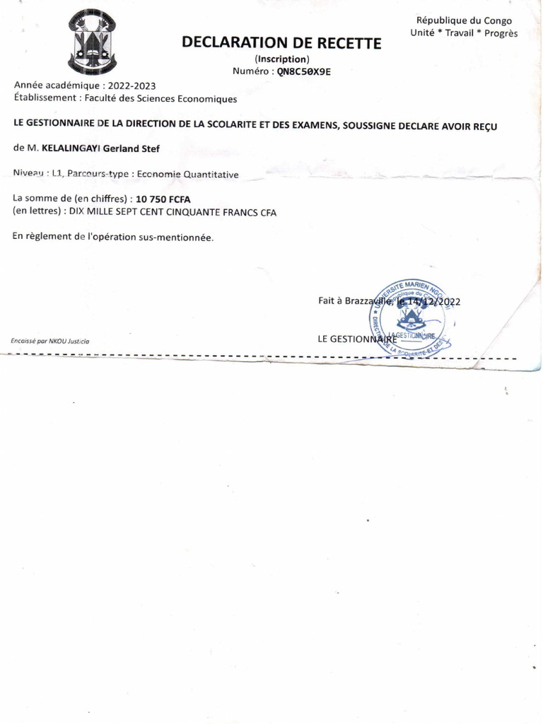Declaratio de Recette948 | PDF
