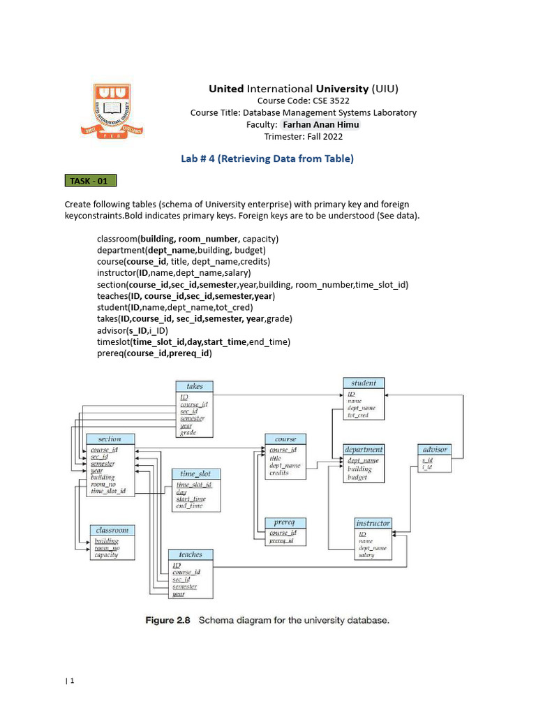 Lab_4 (Retrieving Data From Table) | PDF | Sql | Clause