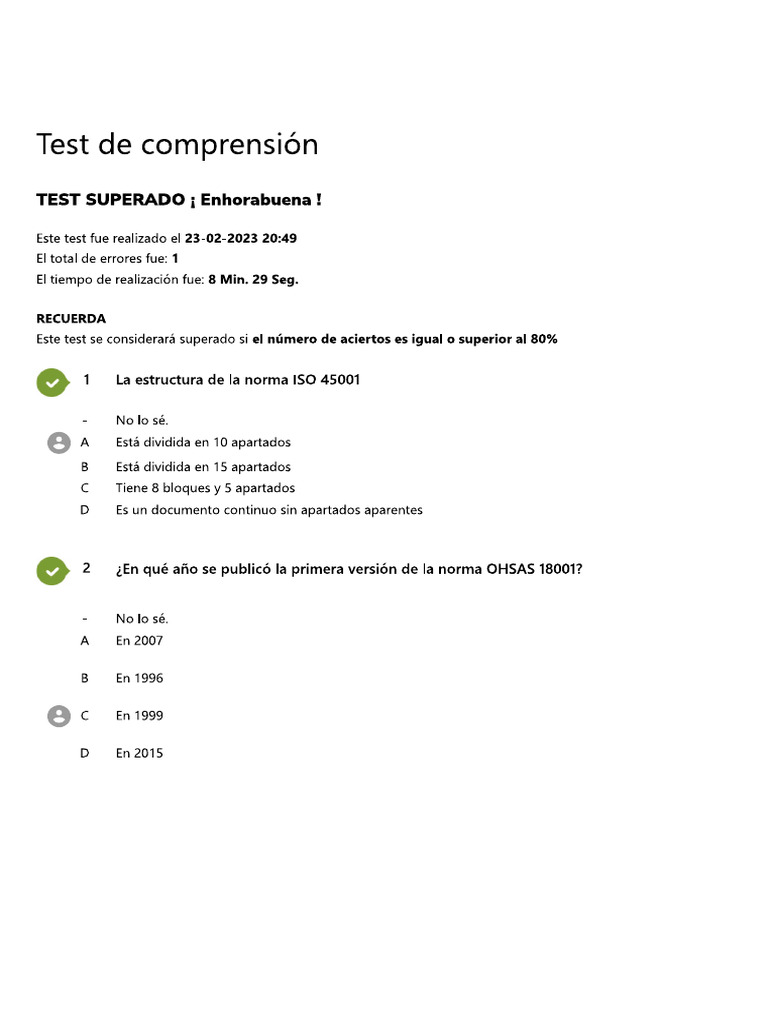 Test Tema 4 Unidad 6 | PDF