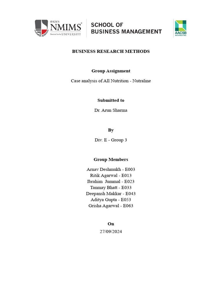 Group 3 BRM All Nutrition | PDF