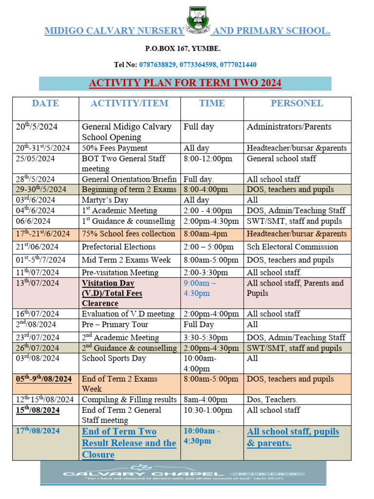 ACTIVITY PLAN TERM TWO 2024_075440 | PDF