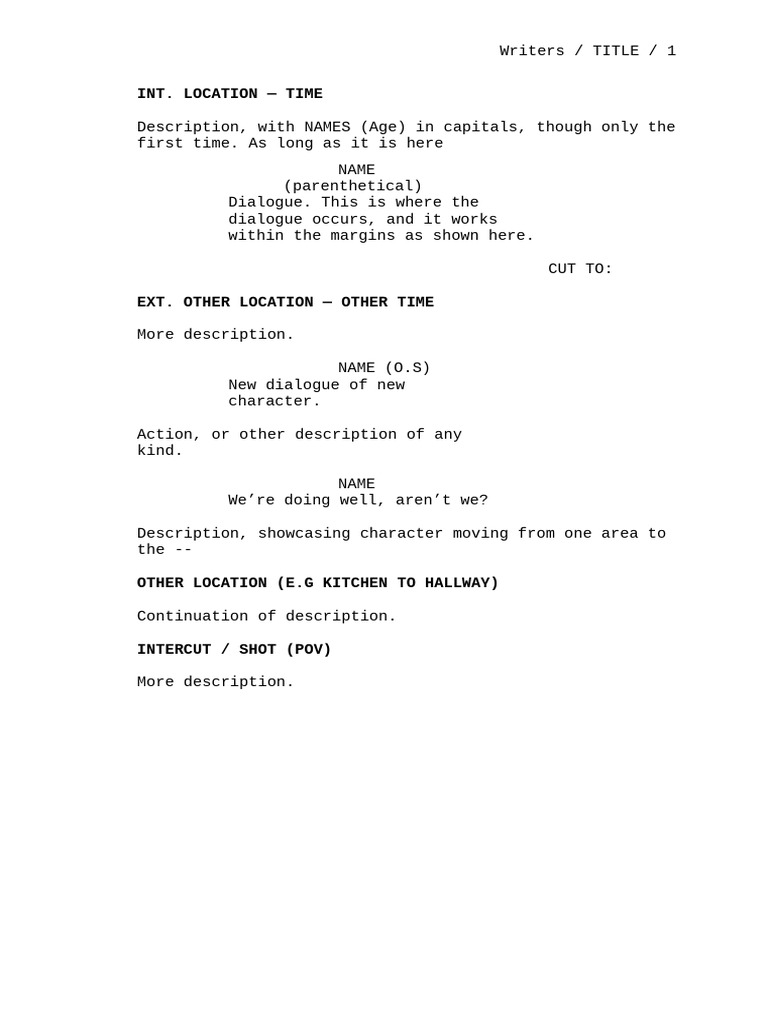 Screenplay Template | PDF