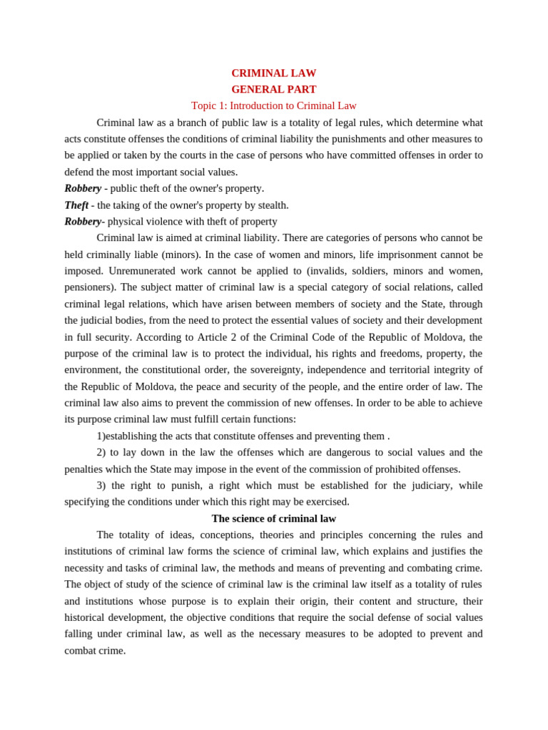 CRIMINAL LAW, introduction | PDF