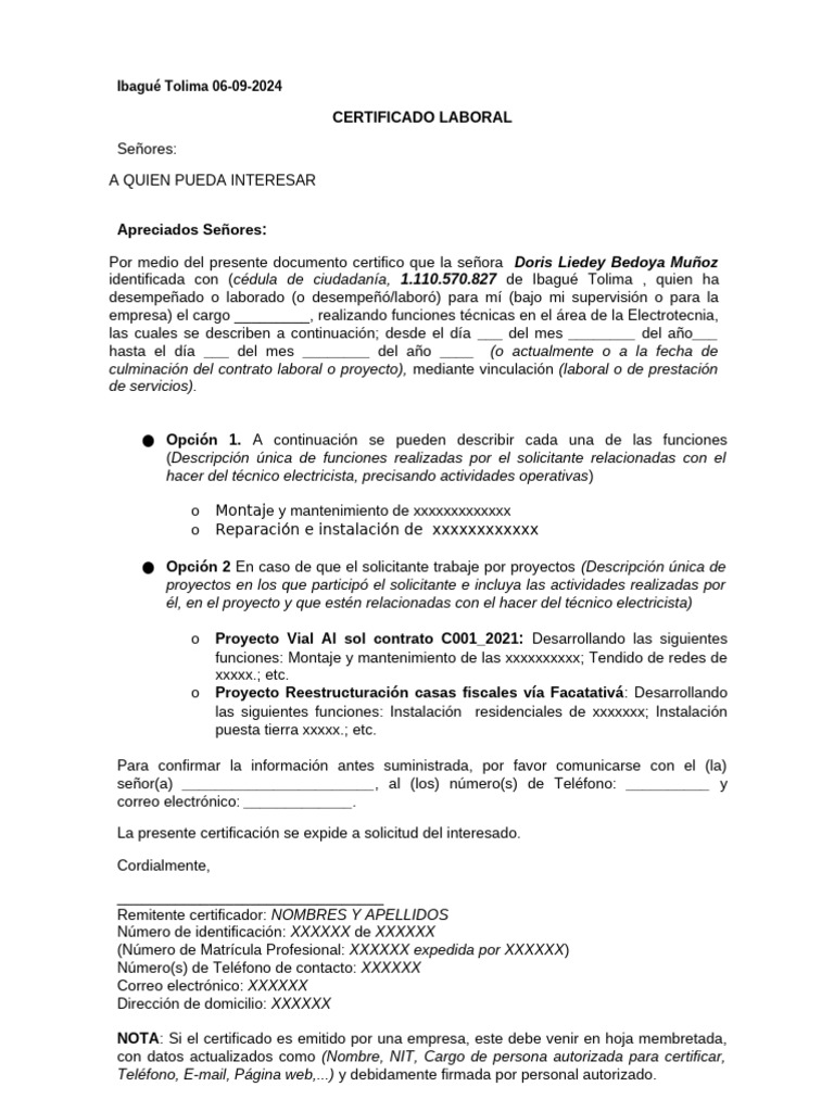 Ejemplo-certificacion-laboral | PDF