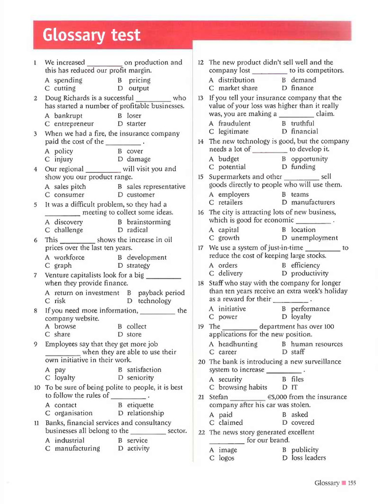 Intelligent-Business Vocabulary Check | PDF