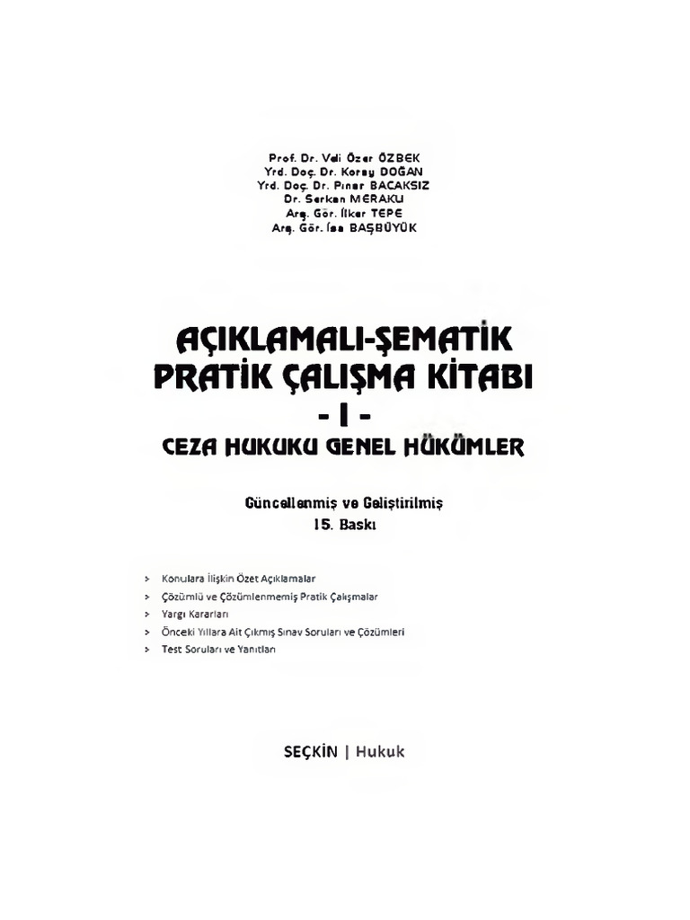 Ceza Genel Pratik 15.Basım-Veli Özer Özbek | PDF