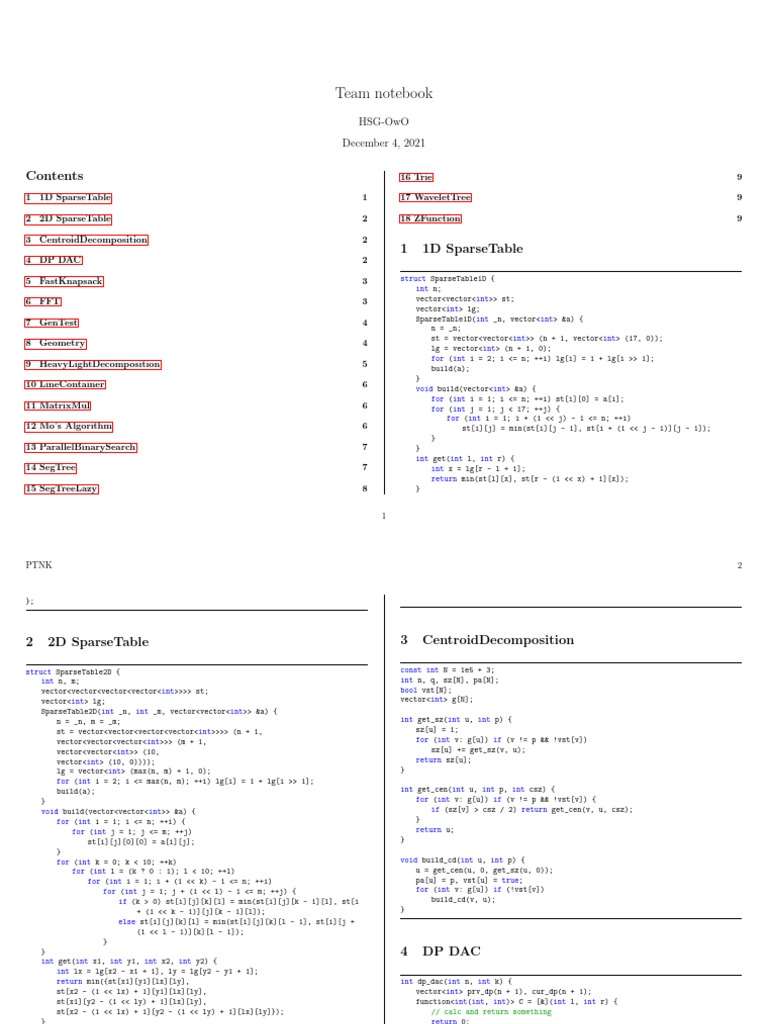 HSG OwO Notebook | PDF