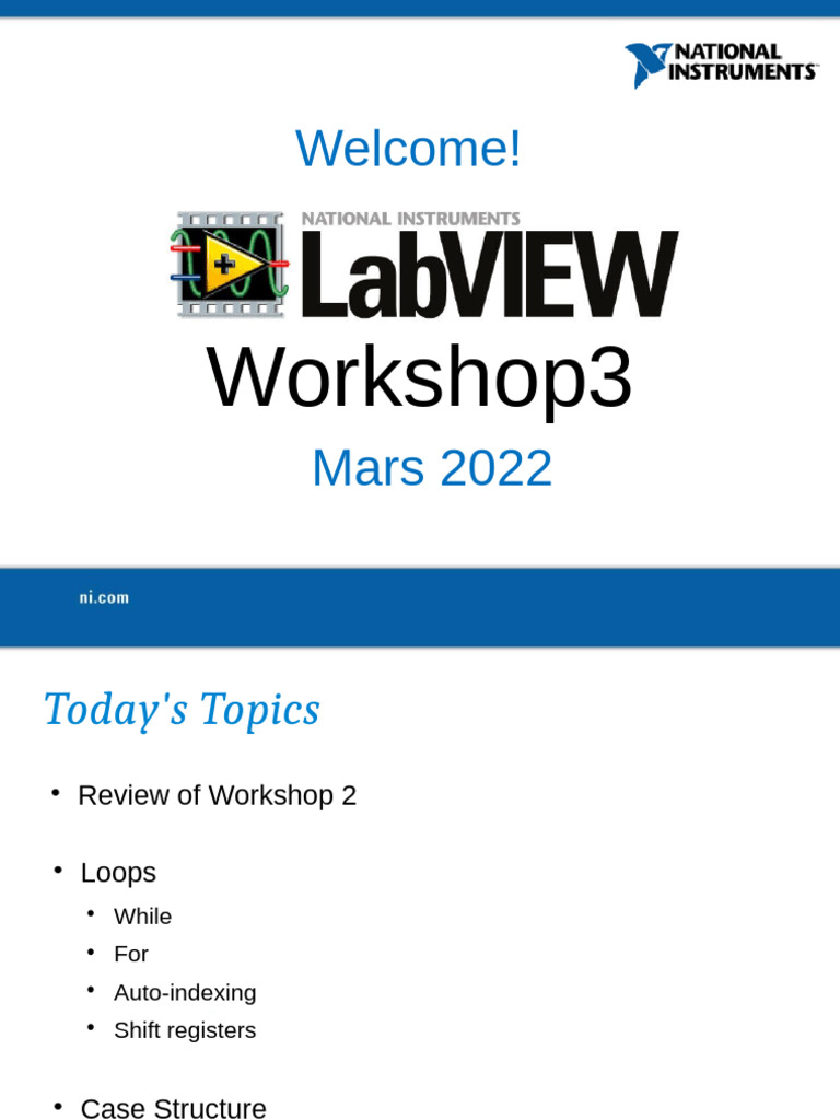 LabVIEW Proficiency Workshop 3 | PDF