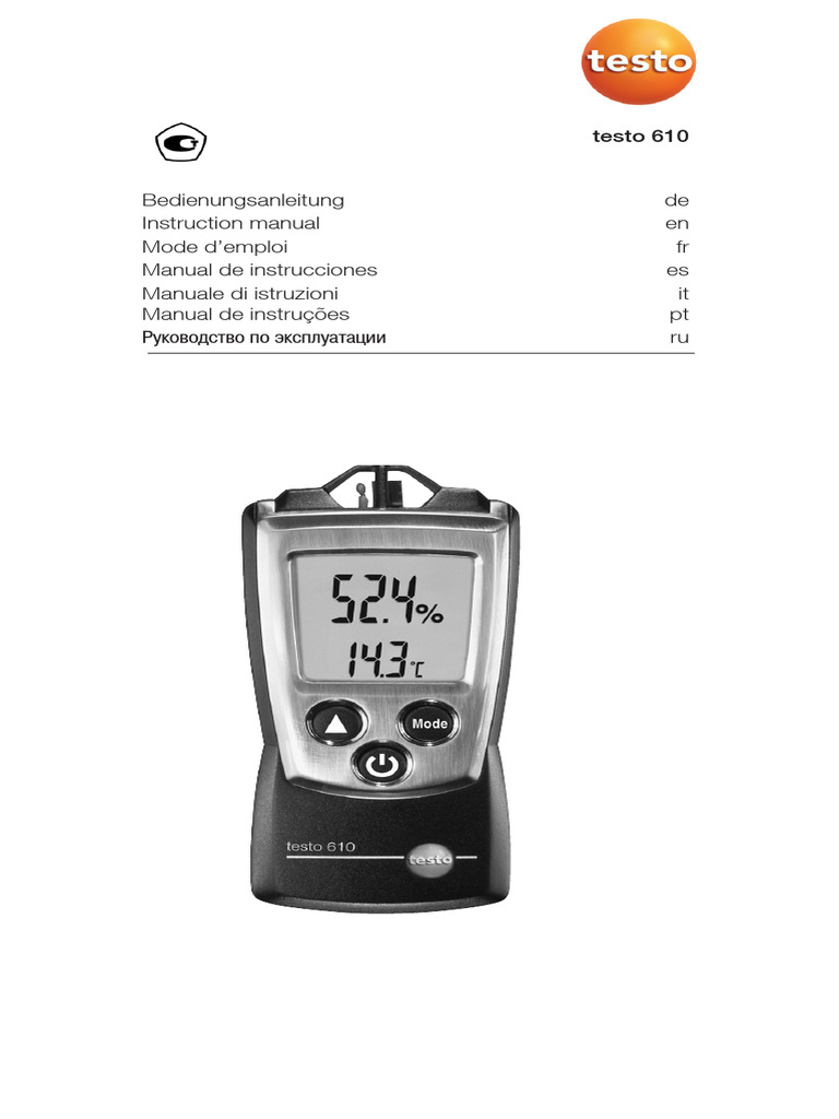 Testo 610 Instruction Manual | PDF