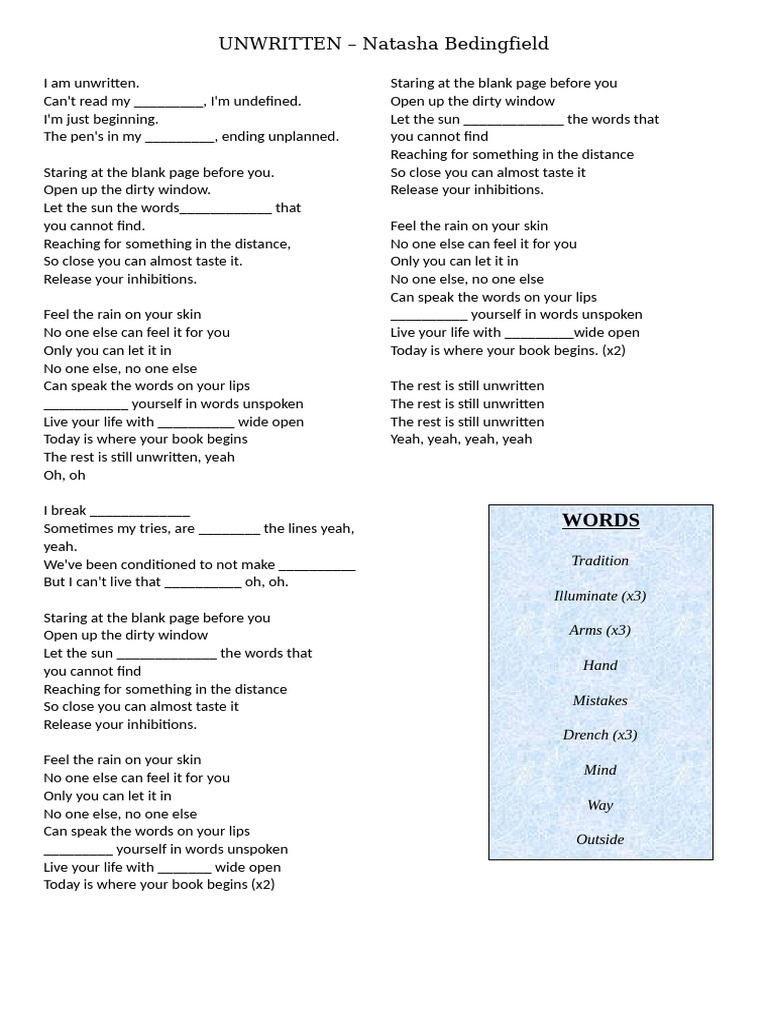 Unwritten Pdf