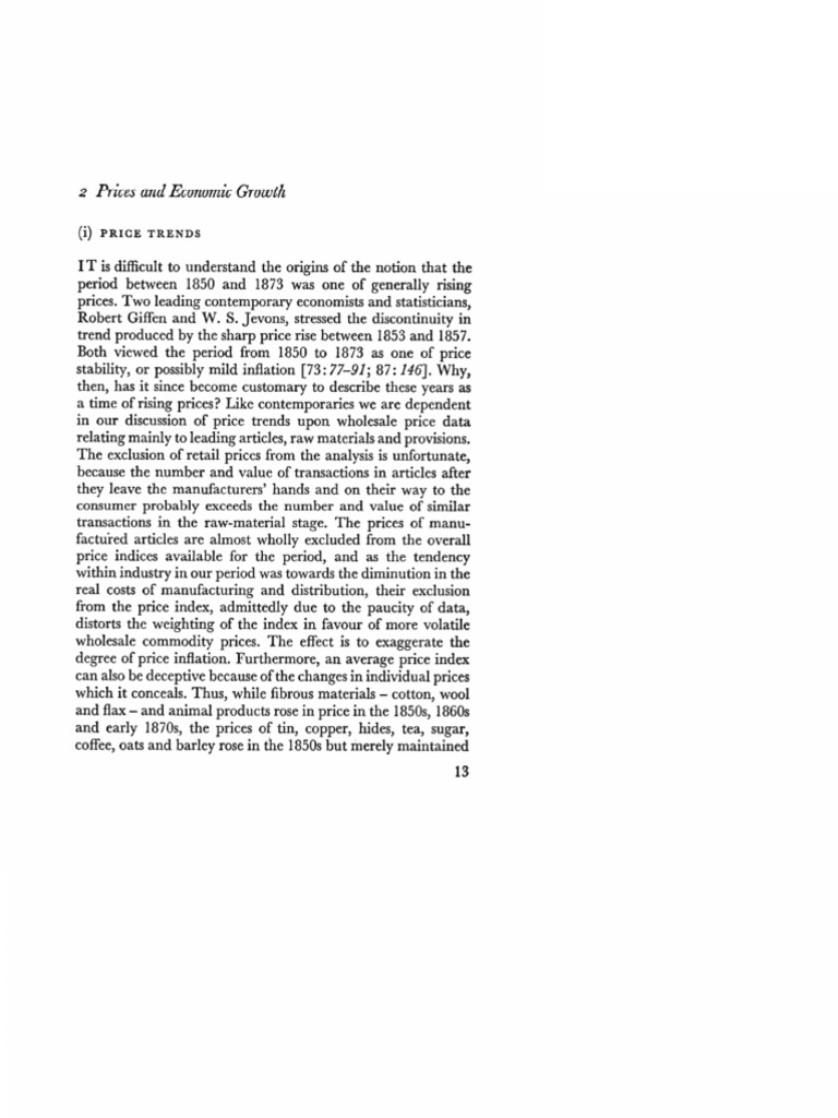 Chapter Two Prices and Economic Growth The Great Victorian Boom R A ...