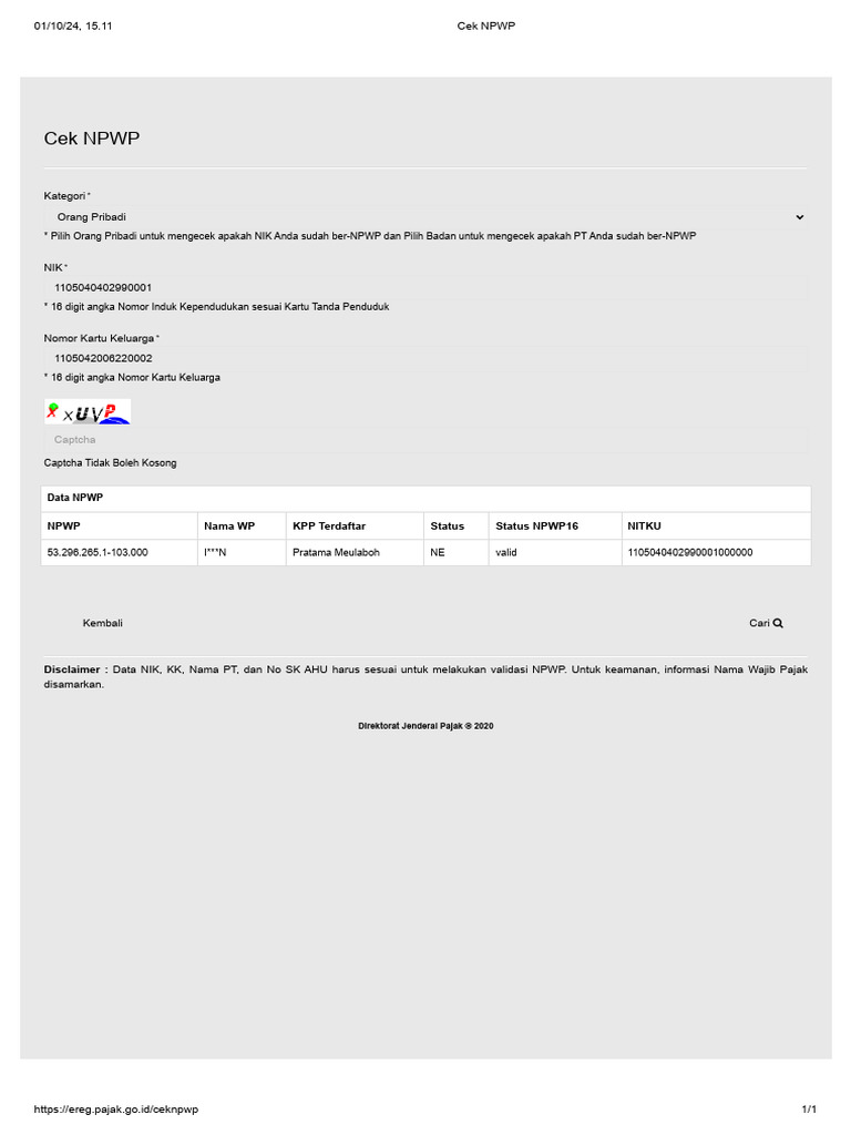 Cek NPWP | PDF