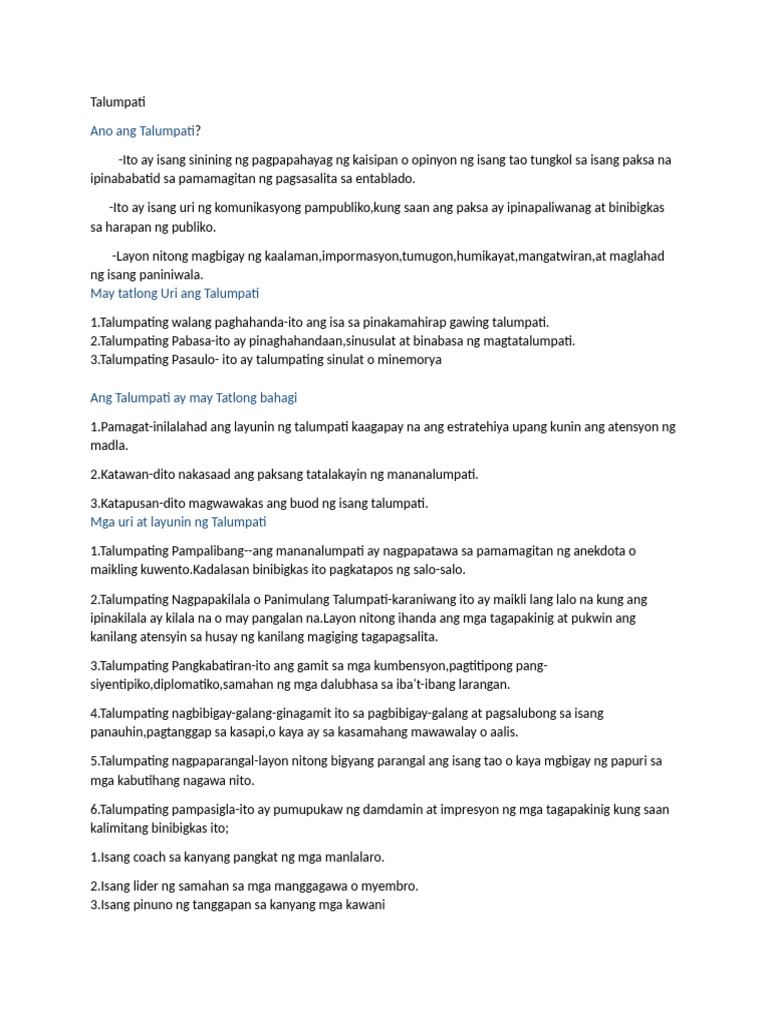 Talumpati | PDF