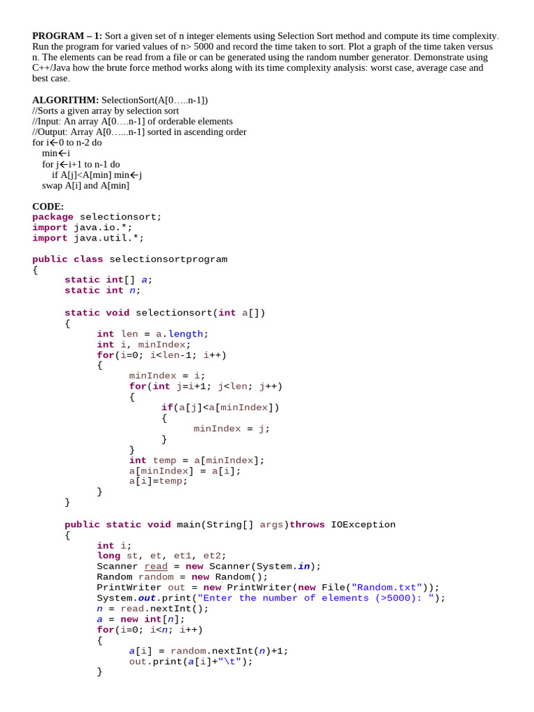 DAA Lab Manual | PDF