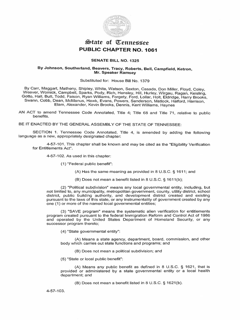 Eligibility Verification For Entitlements Act". | PDF