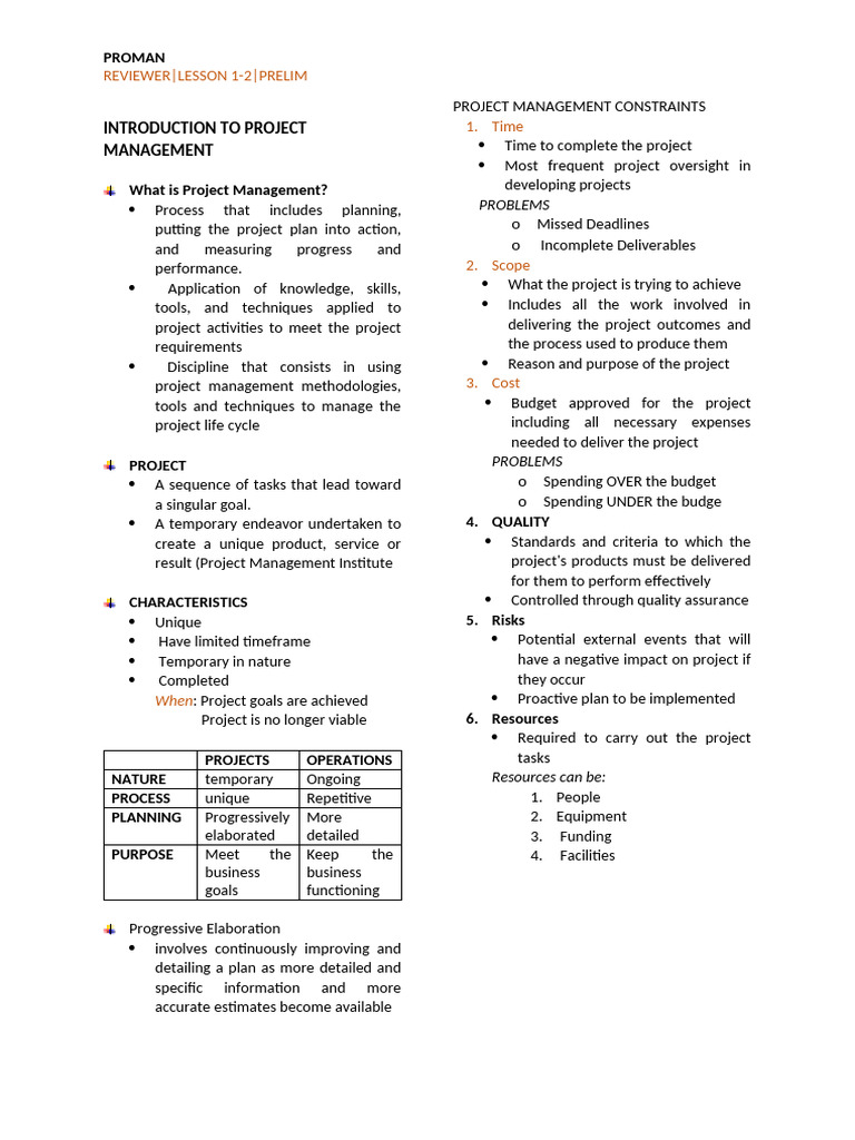 Introduction To Project Management | PDF | Project Management | Economies