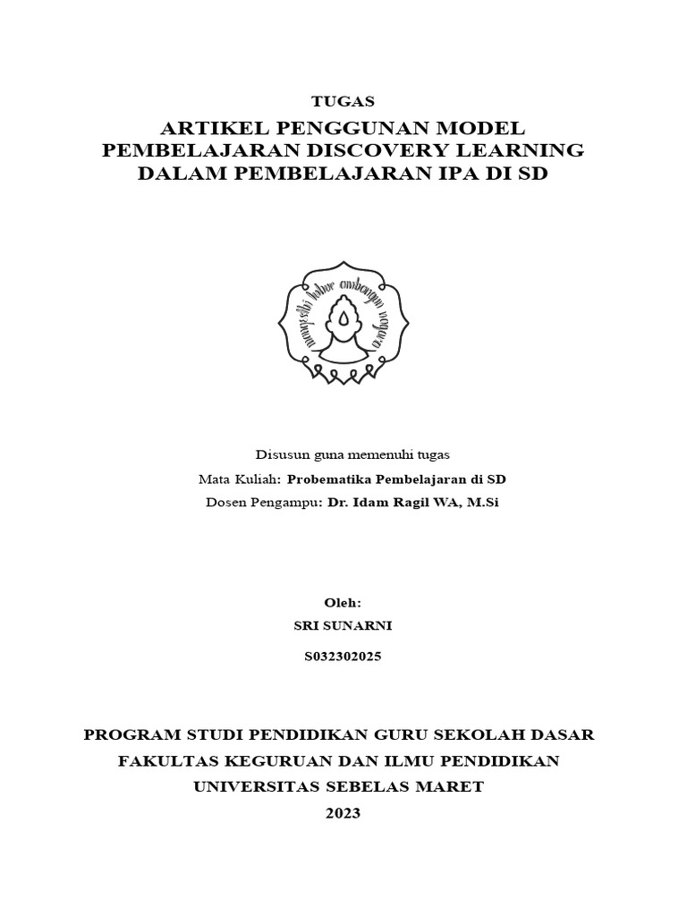 SRI SUNARNI S032302025 Artikel Penggunaan Metode Pembelajaran Ipa | PDF