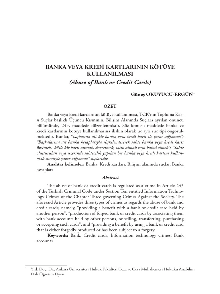 Banka Veya Kredi Kartlar - N - N K - T - Ye Kullan - Lmas - ( | PDF