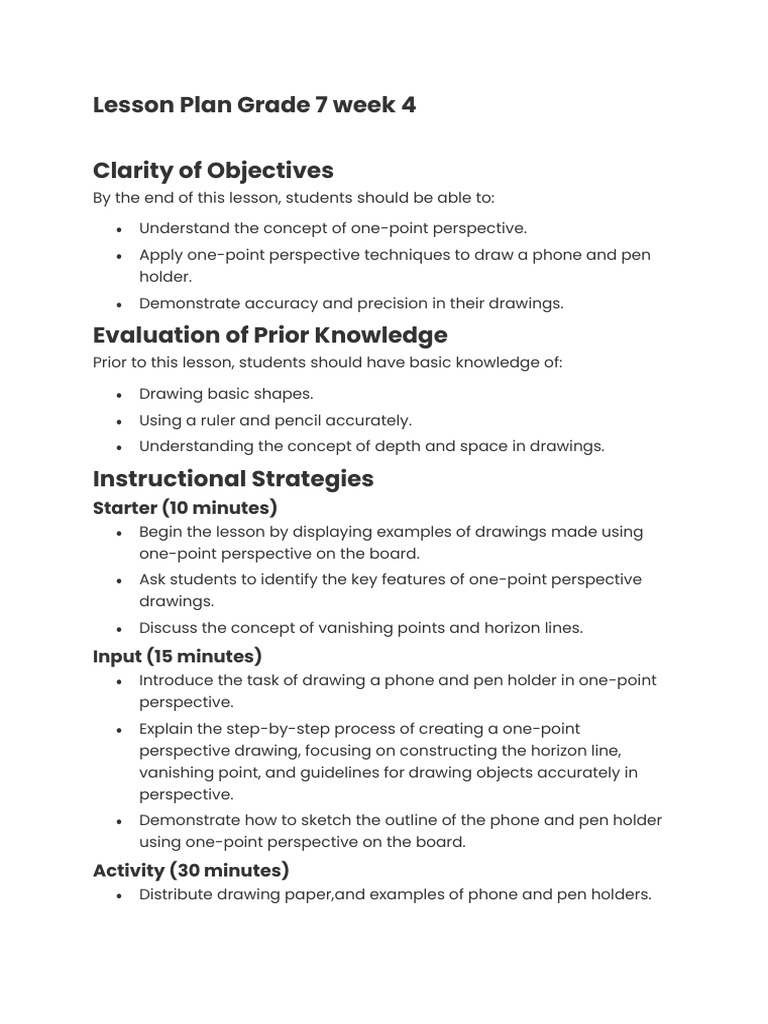 Lesson Plan Week 4 DNT 2024 | PDF