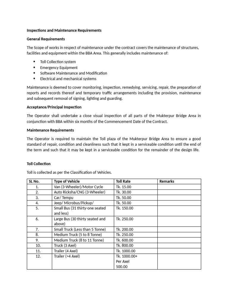 Inspections and Maintenance Requirements | PDF