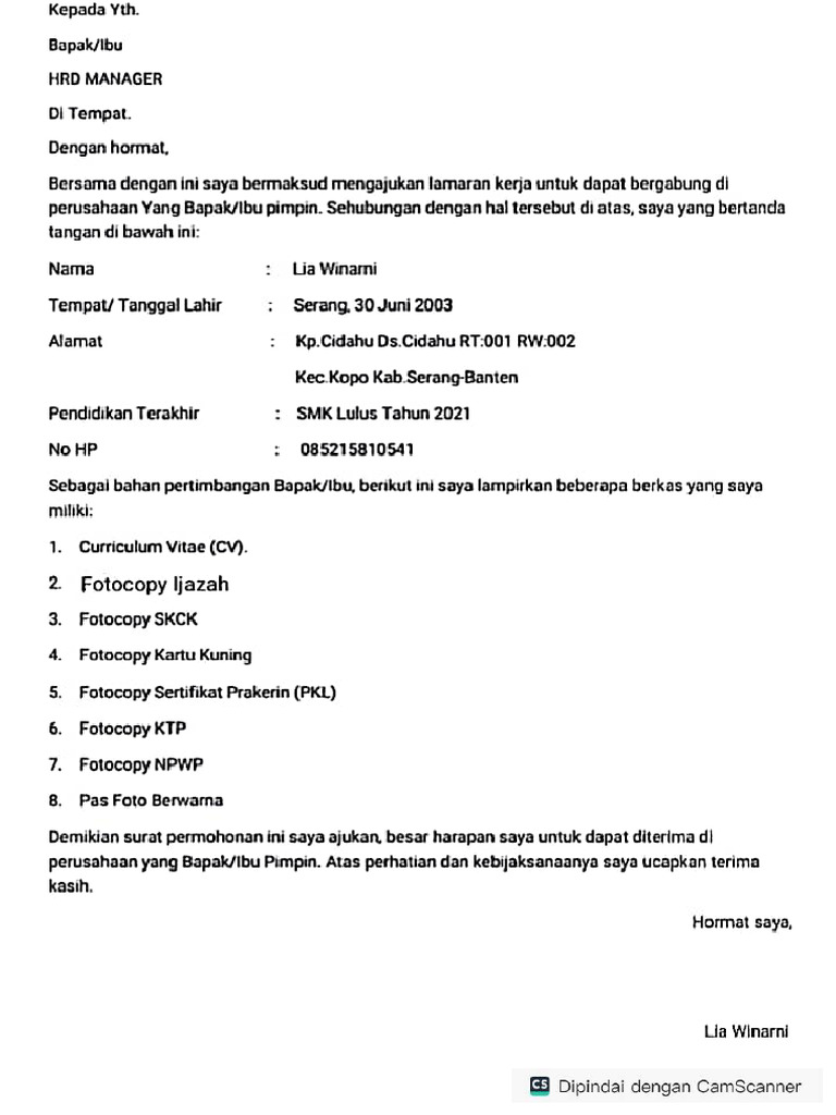 CV - Lia Winarni 2024 | PDF