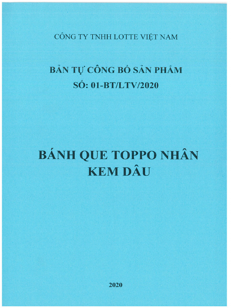 Bánh Que Toppo Nhân Kem Dâu | PDF