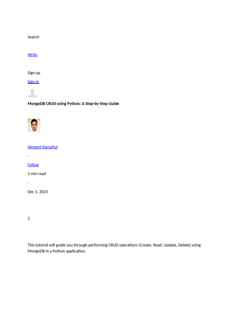 Mongodb With Python | PDF