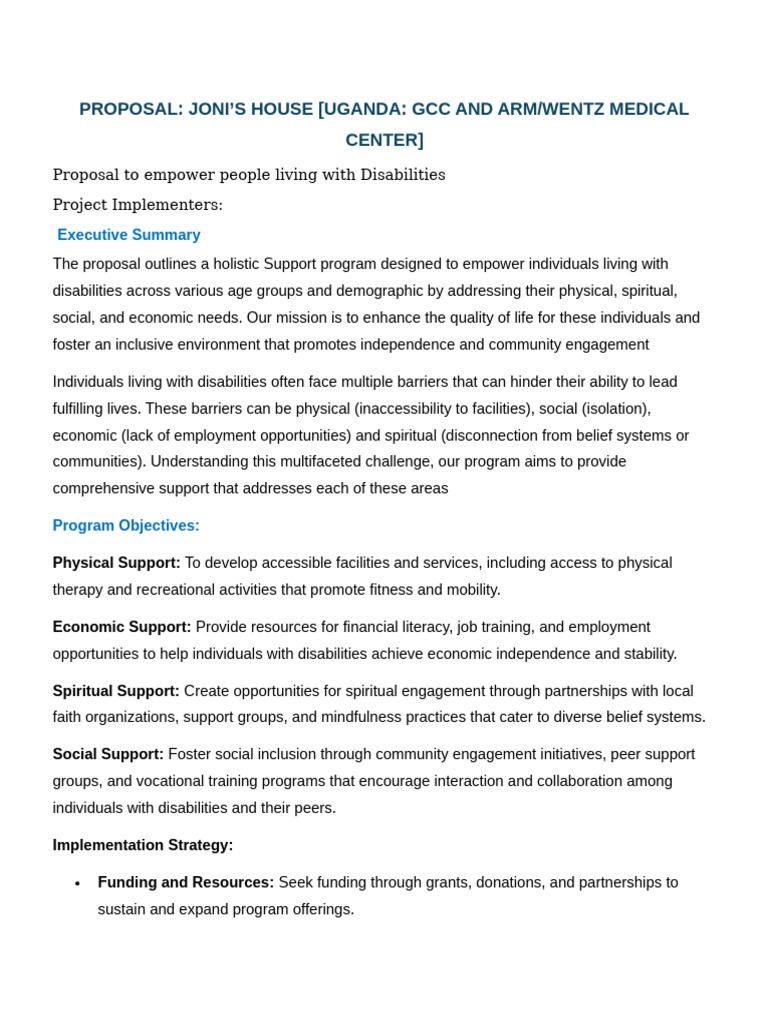 Joni's House Proposal Template Uganda GCC | PDF