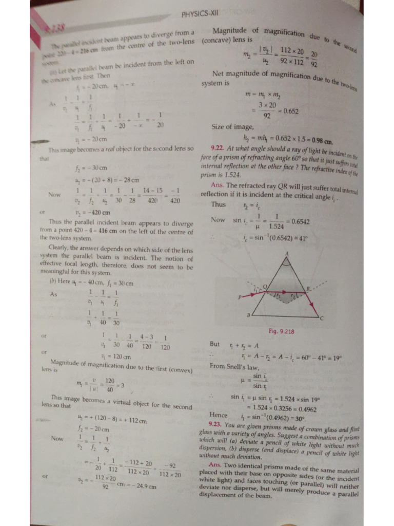 Ray Optics Pyqs Jee Mains and Advance | PDF
