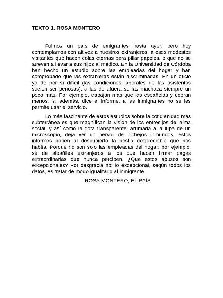 TEXTO 1. ROSA MONTERO | PDF