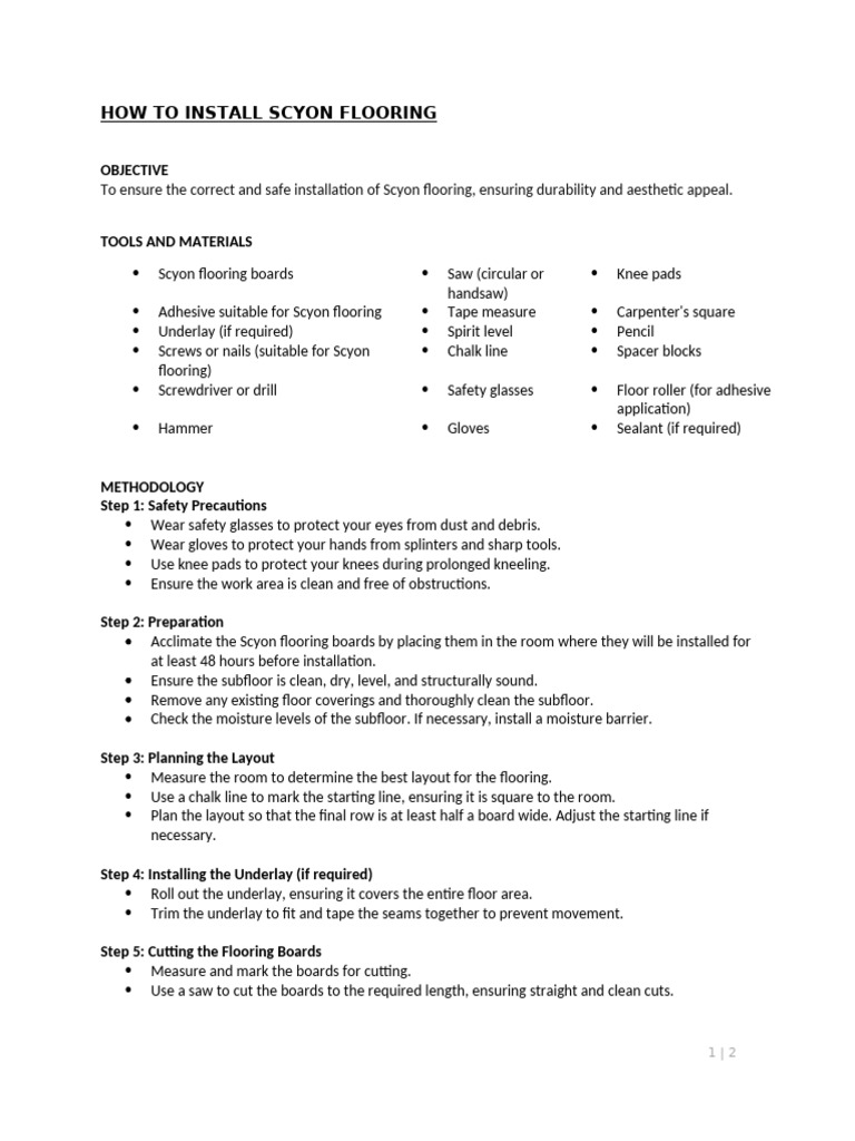 SOP - How To Install Scyon Flooring | PDF | Flooring | Art