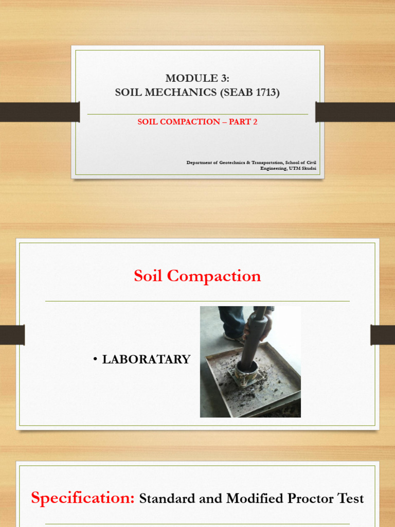 Lecture 3 Part 2 - Soil Compaction | PDF