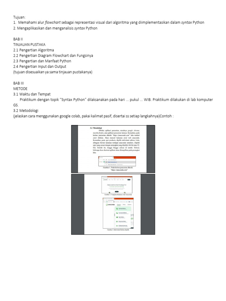 Isi Laporan Biokomputasi Topik 2 Syntax Python 2024 | PDF