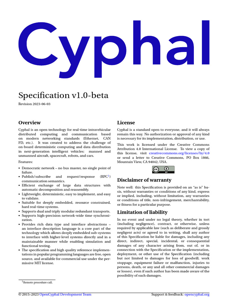 Cyphal Specification V1.0-Beta | PDF