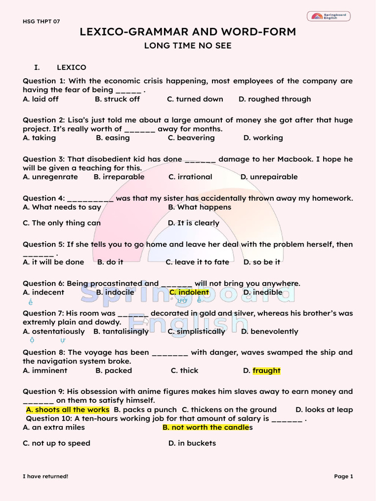 Lexico-Grammar and Word-Form: Long Time No See | PDF