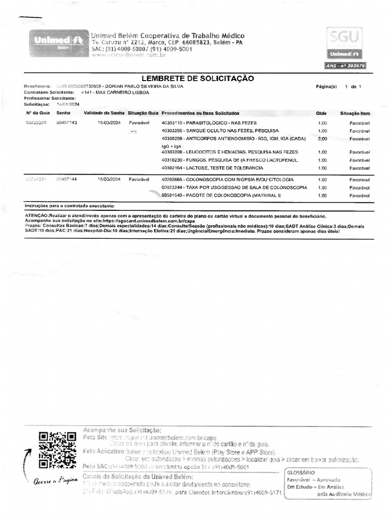 Pedido de Exame | PDF