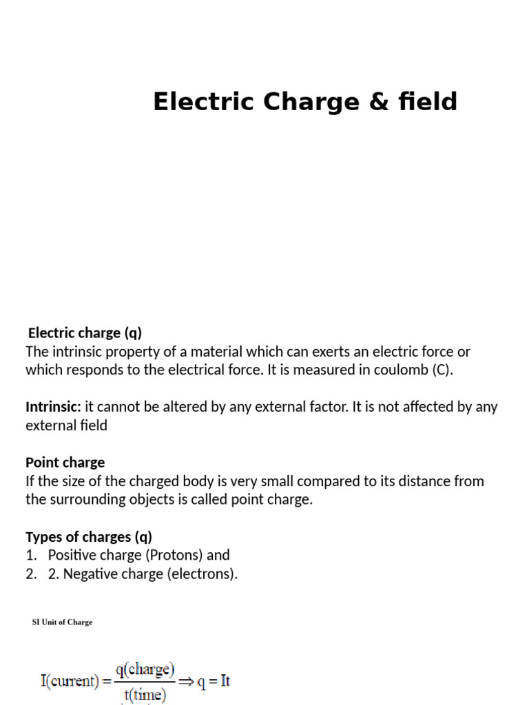 Electric Charge & Field | PDF