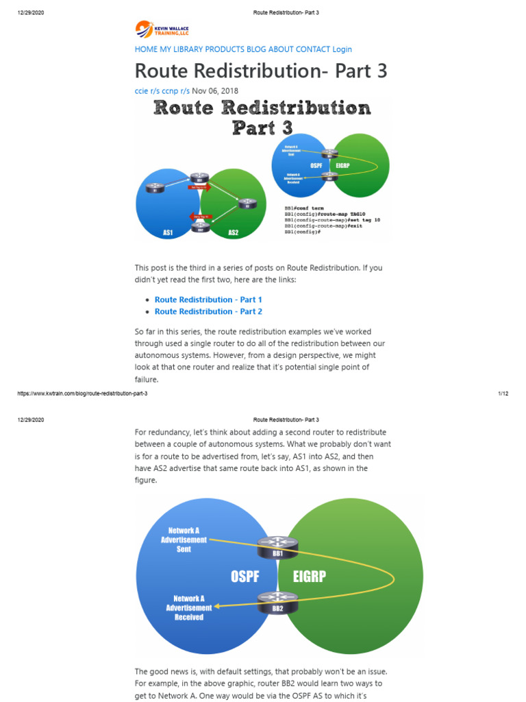 Route Redistribution - Part 3 | PDF