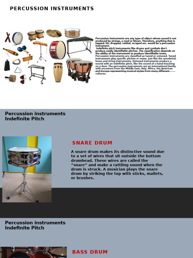 Percussion Instruments Are Any Type of Object Whose | PDF