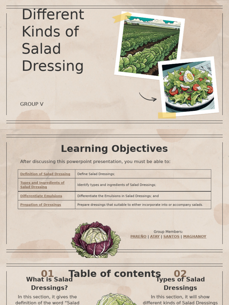Types of Salad Dressings Explained | PDF | Planets | Solar System