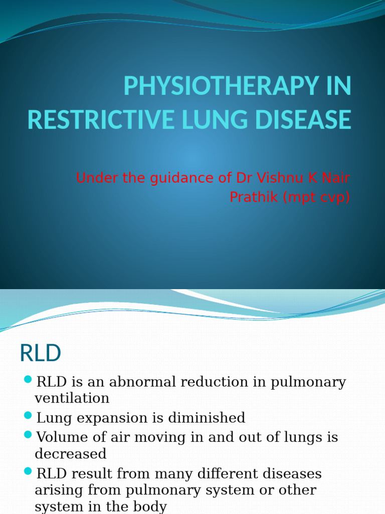 Physiotherapy in Restrictive Lung Disease | PDF