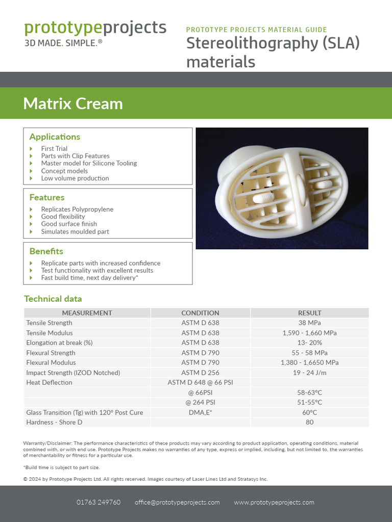 SLA Material Matrix Cream | PDF | Materials | Building Engineering