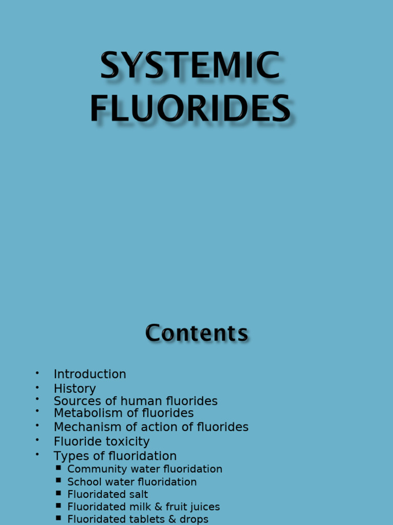 Systemic Fluorides | PDF