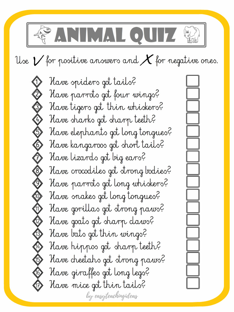 AnimalQuiz Tylko 1sza STR | PDF