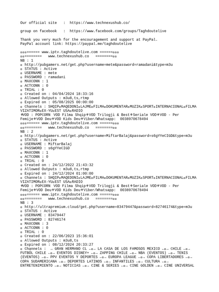 Xtream Iptv m3u 28-09-2024 | PDF