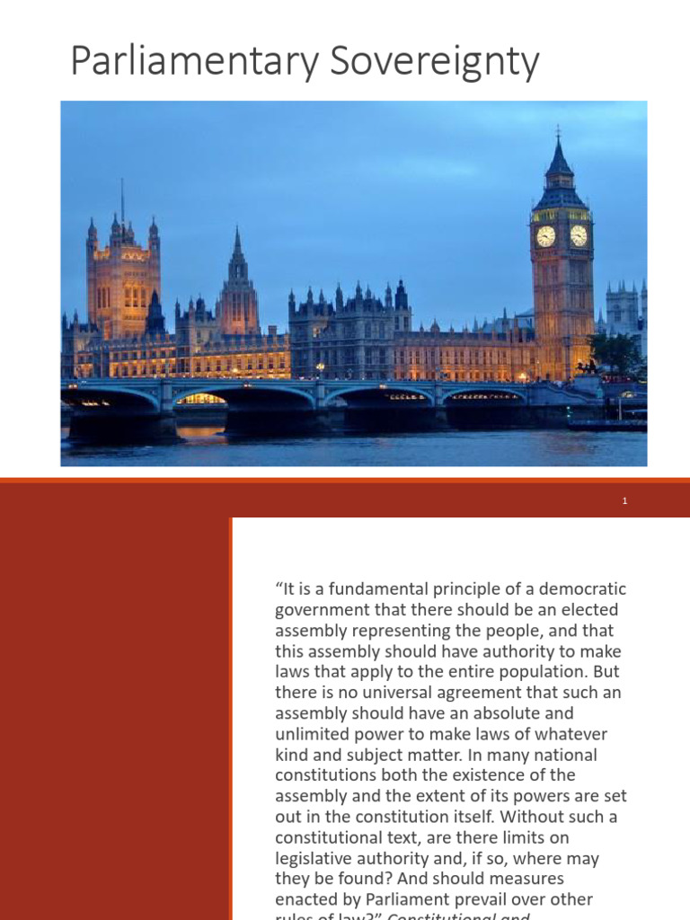 Parliamentary Sovereignty Part I | PDF