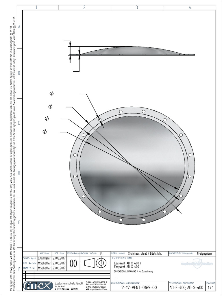Plano Panel Venteo ATEX AD - DN400 | PDF | Freedom Of Expression Law ...