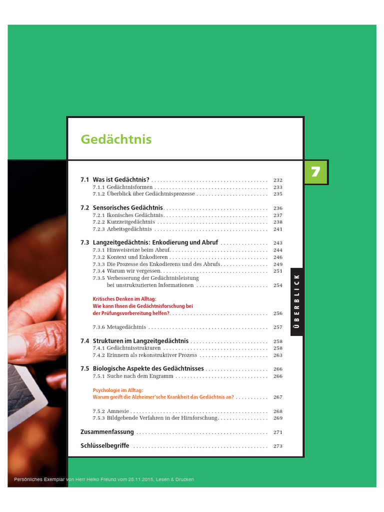 Gerrig - Psychologie-Gedächtnis | PDF