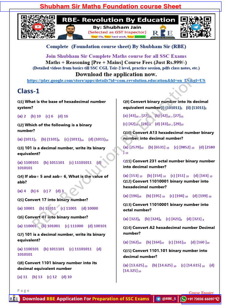 Class-1: Download The Application Now | PDF