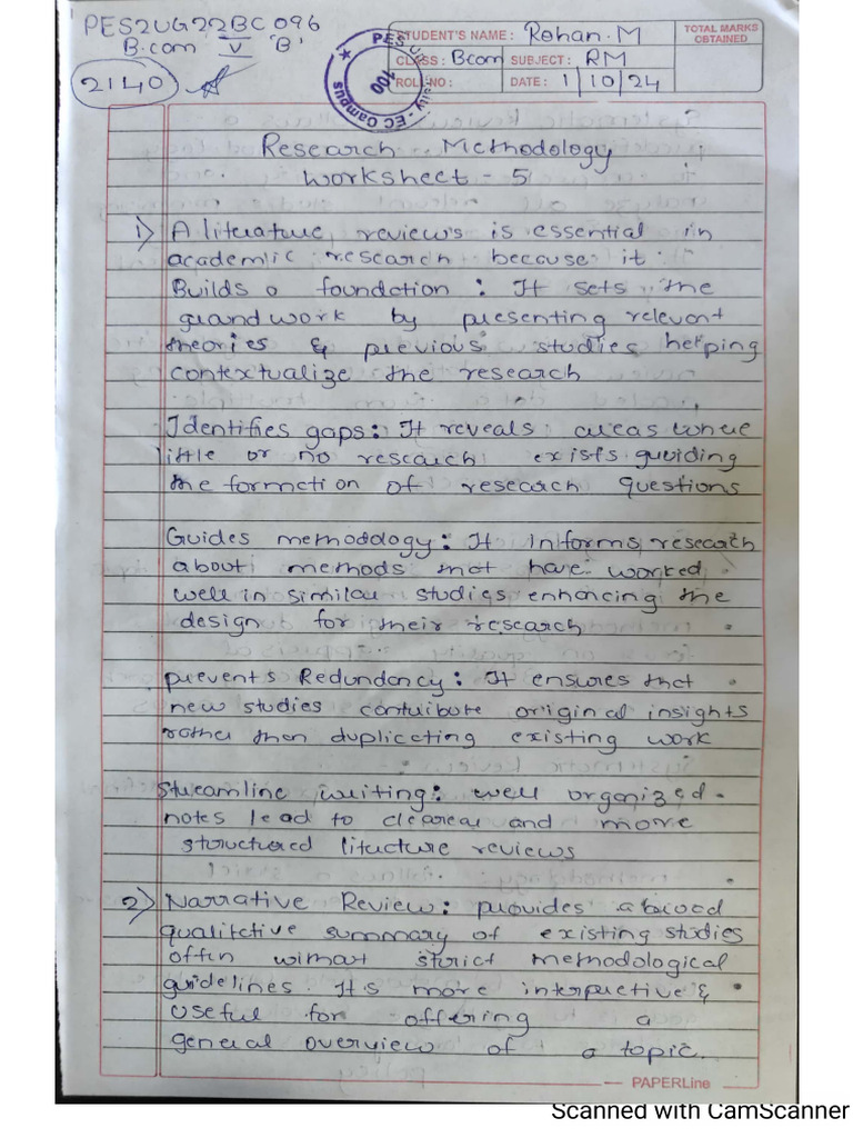 RM Work Sheet-5 Rohan.m | PDF